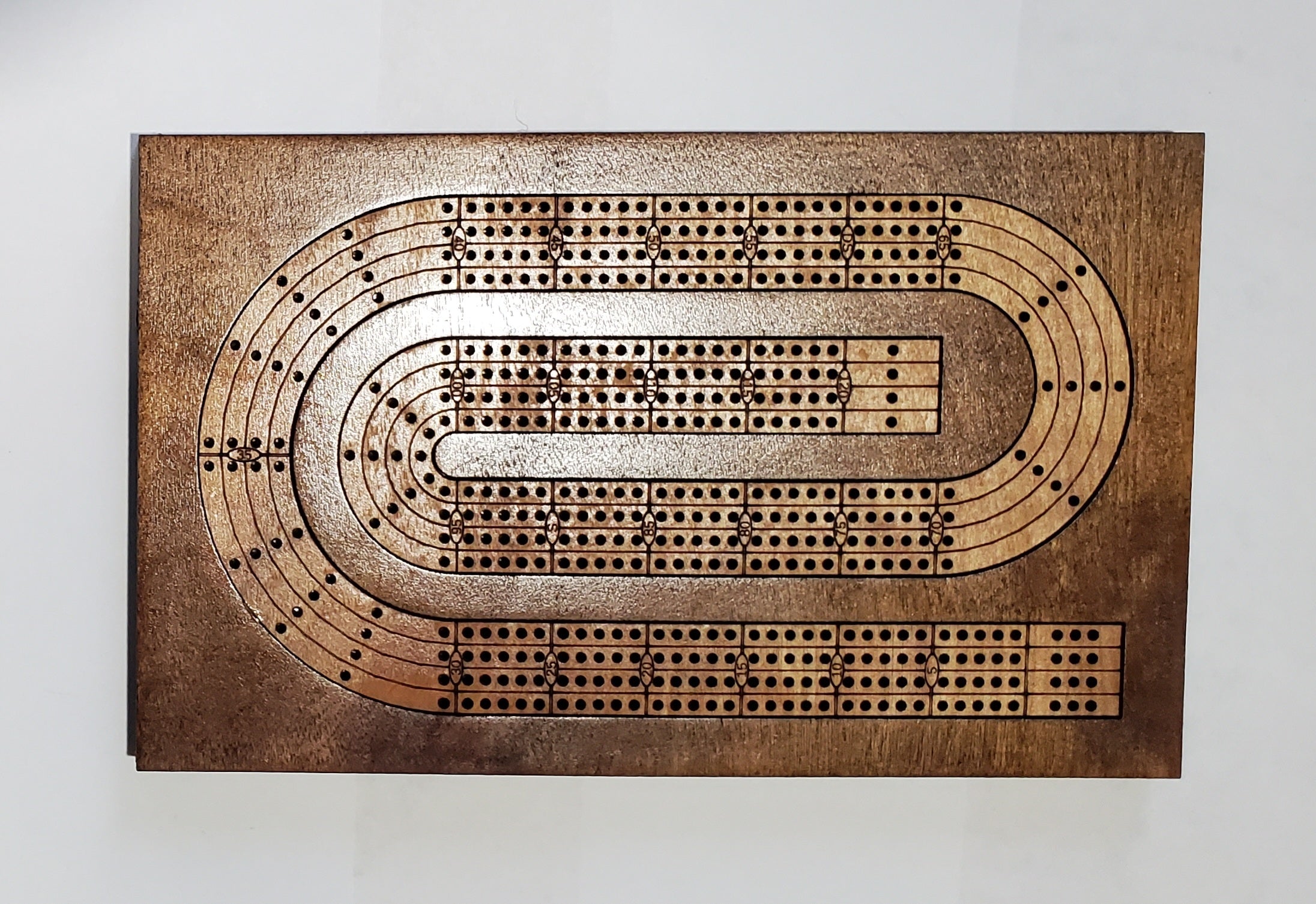 Travel Sized 4 Lane Cribbage Board - Paper Clip – Custom Crib Boards