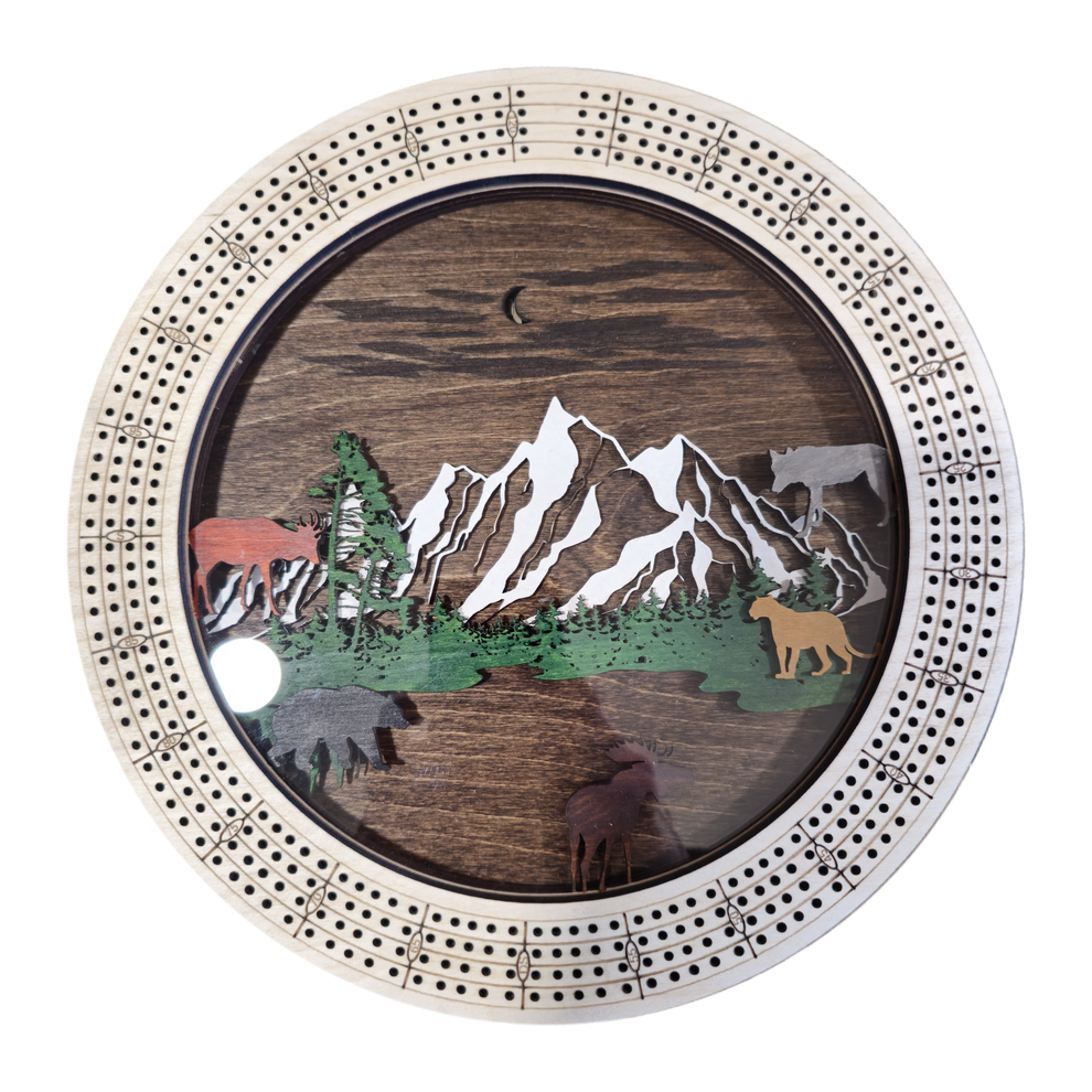 Wildlife Scenery Cribbage Board – Custom Crib Boards