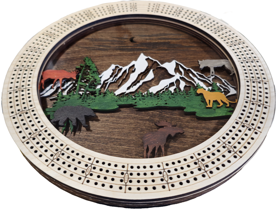 Wildlife Scenery Cribbage Board – Custom Crib Boards