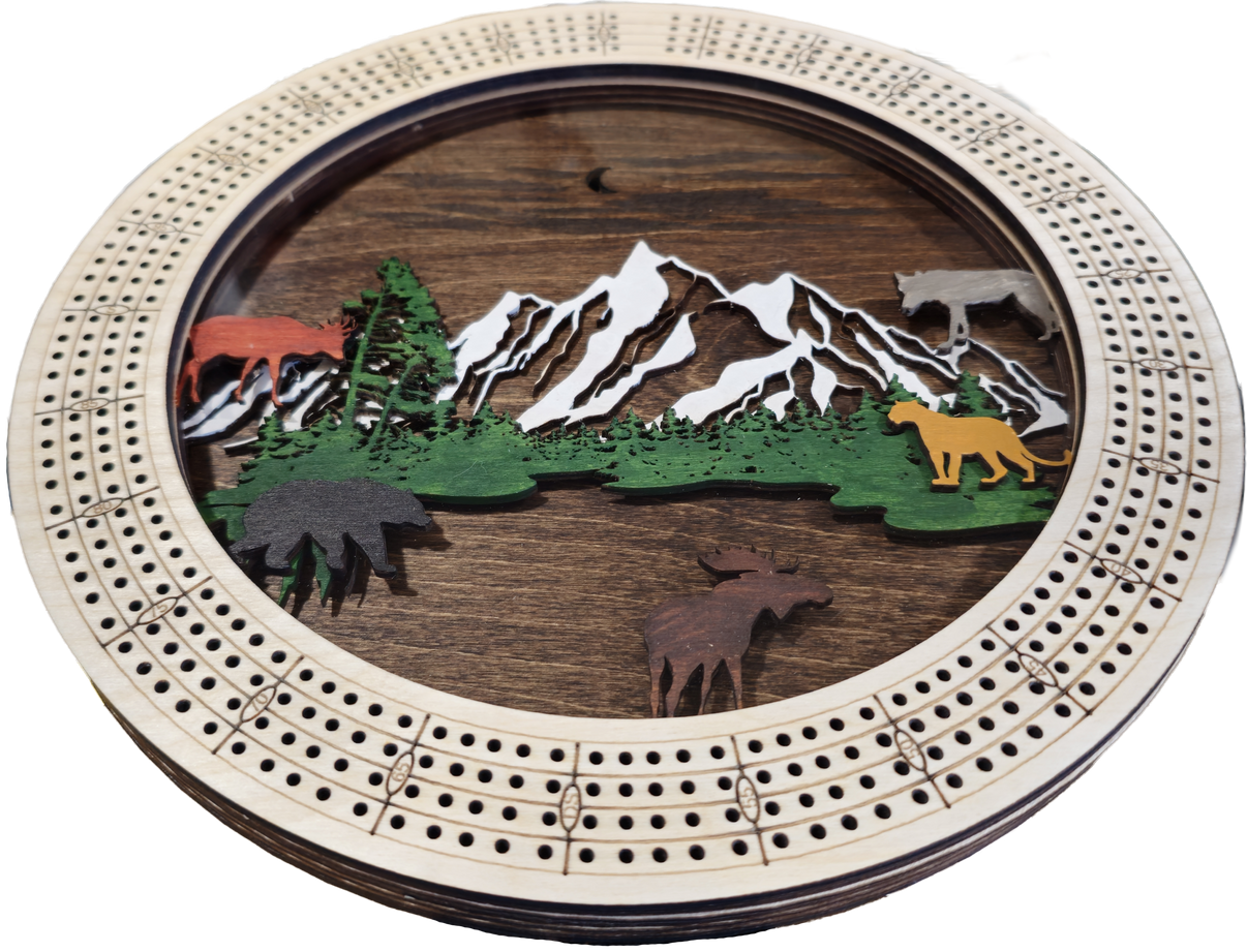 Wildlife Scenery Cribbage Board – Custom Crib Boards