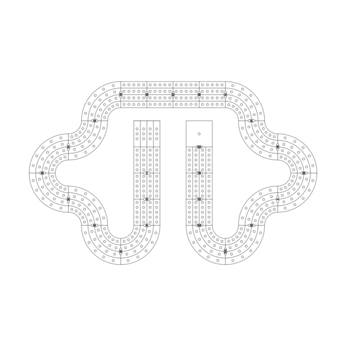 Cribbage Board Pattern / Template - 1-2 - Custom Crib Boards