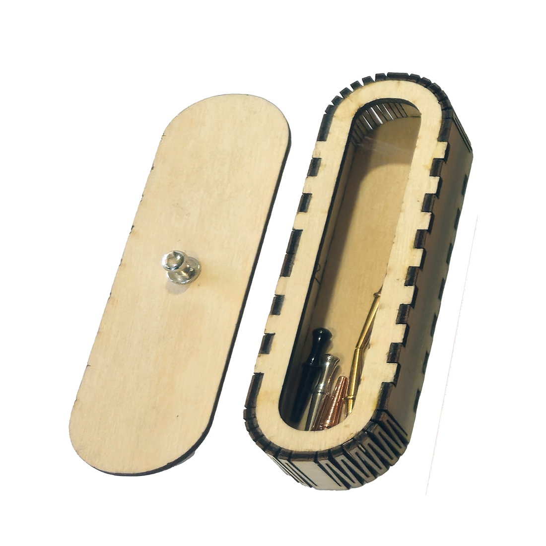 Long narrow Cribbage peg storage container – Custom Crib Boards